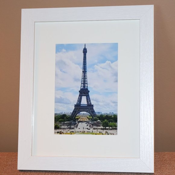 Art | Framed Matted Original Photo Eiffel Tower Paris France White 8x1 ...